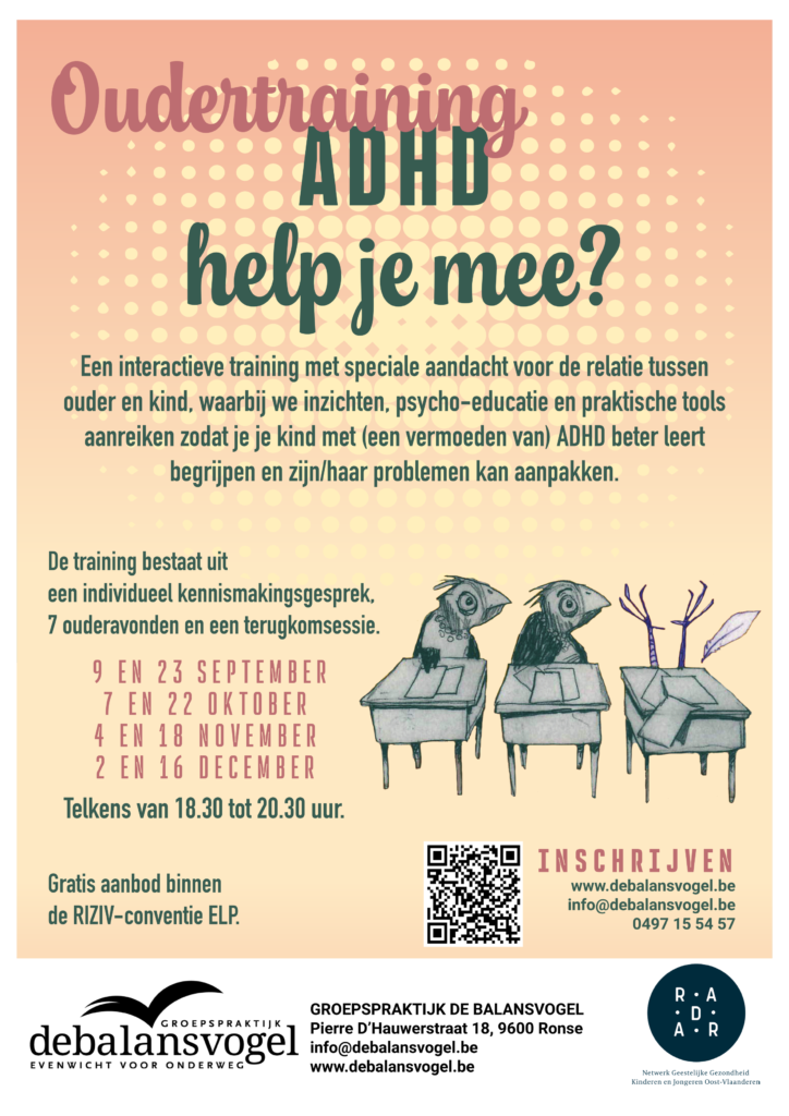 Oudertraining : ADHD, Help je mee? - De Balansvogel